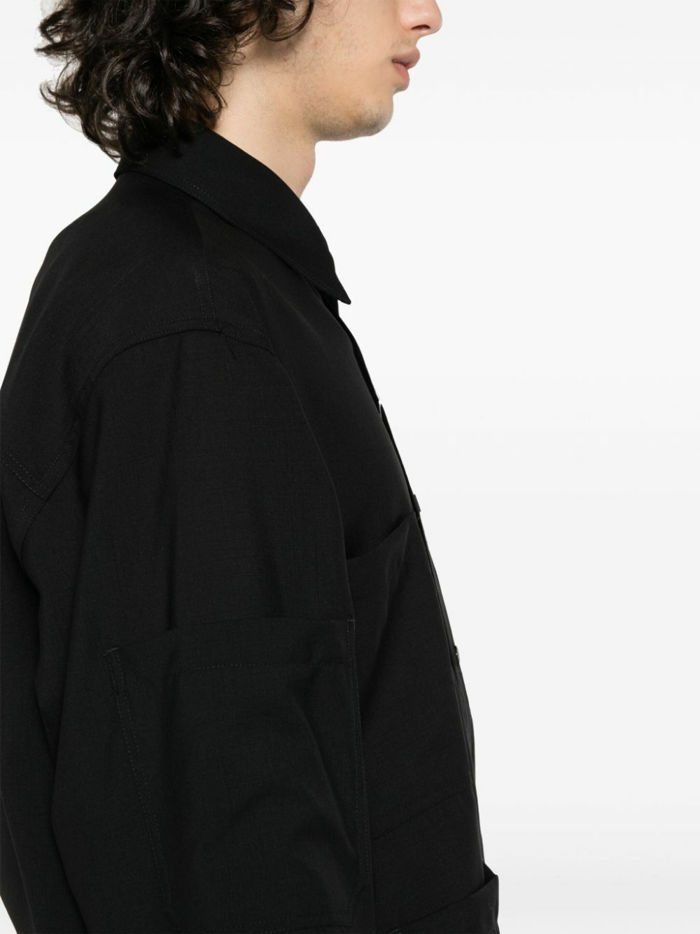 MM6 Maison Margiela Black Single-Stitch Wool Shirt MM6 Maison Margiela