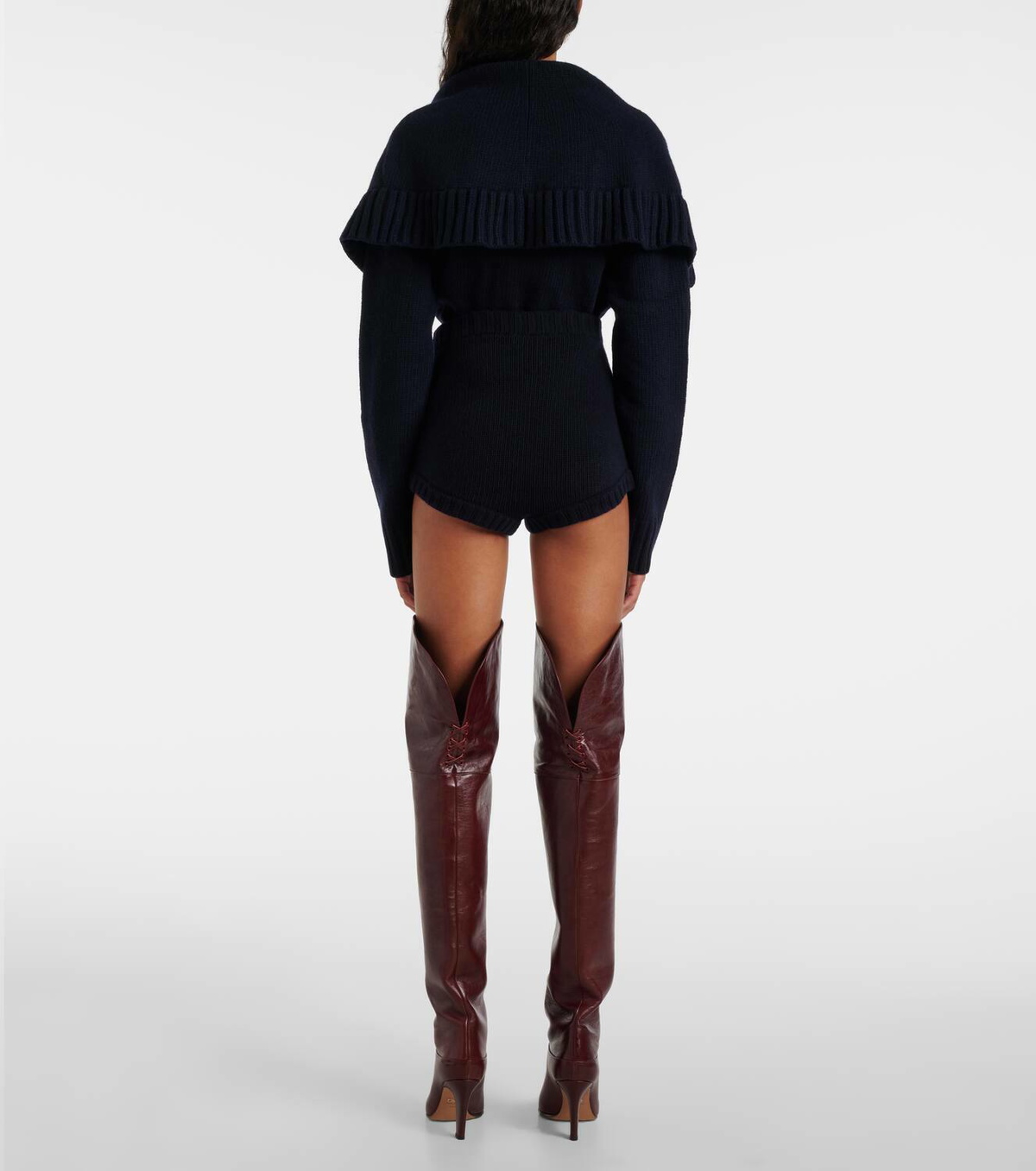 Chloé High-rise wool and cashmere shorts Chloe