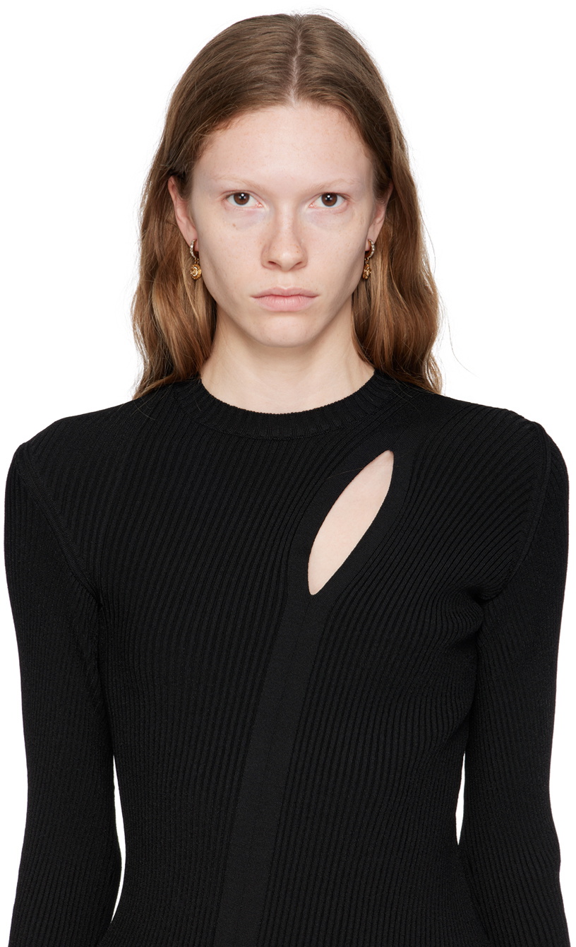 Versace Gold Metal Strass Medusa Earrings Versace