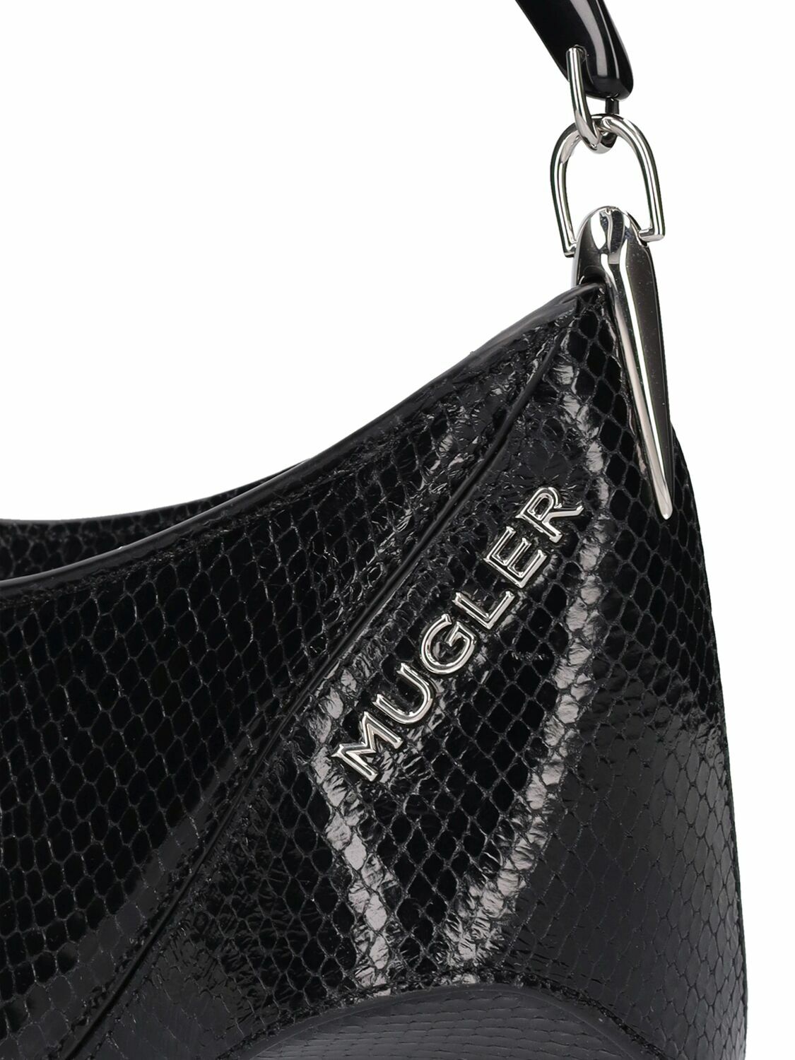 MUGLER - Mini Spiral Curve Leather Top Handle Bag Mugler