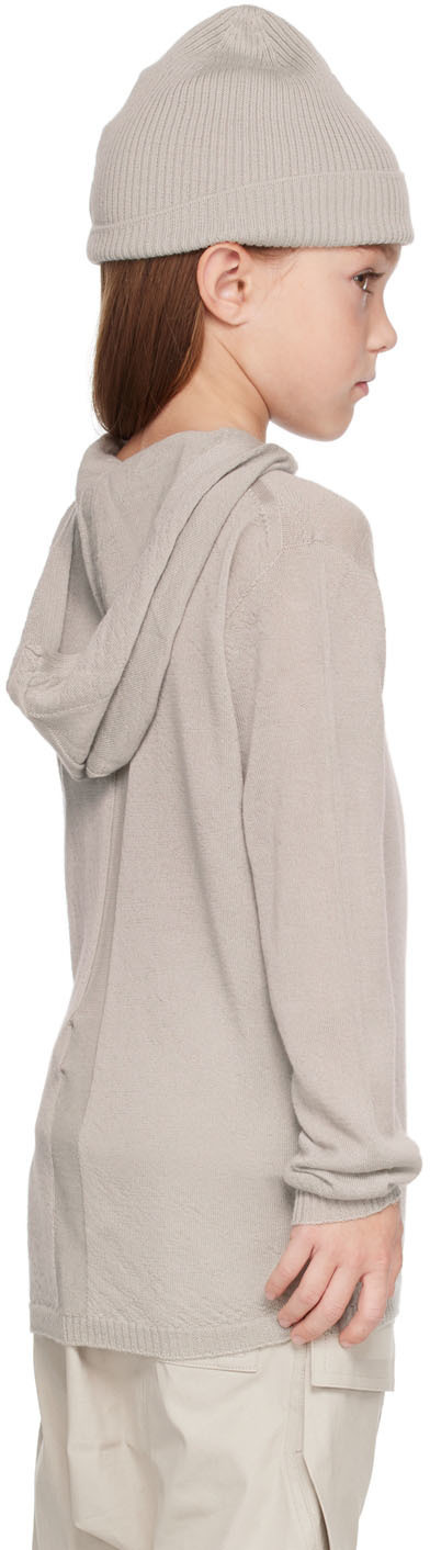 Rick Owens Kids Beige Cashmere Hoodie Rick Owens