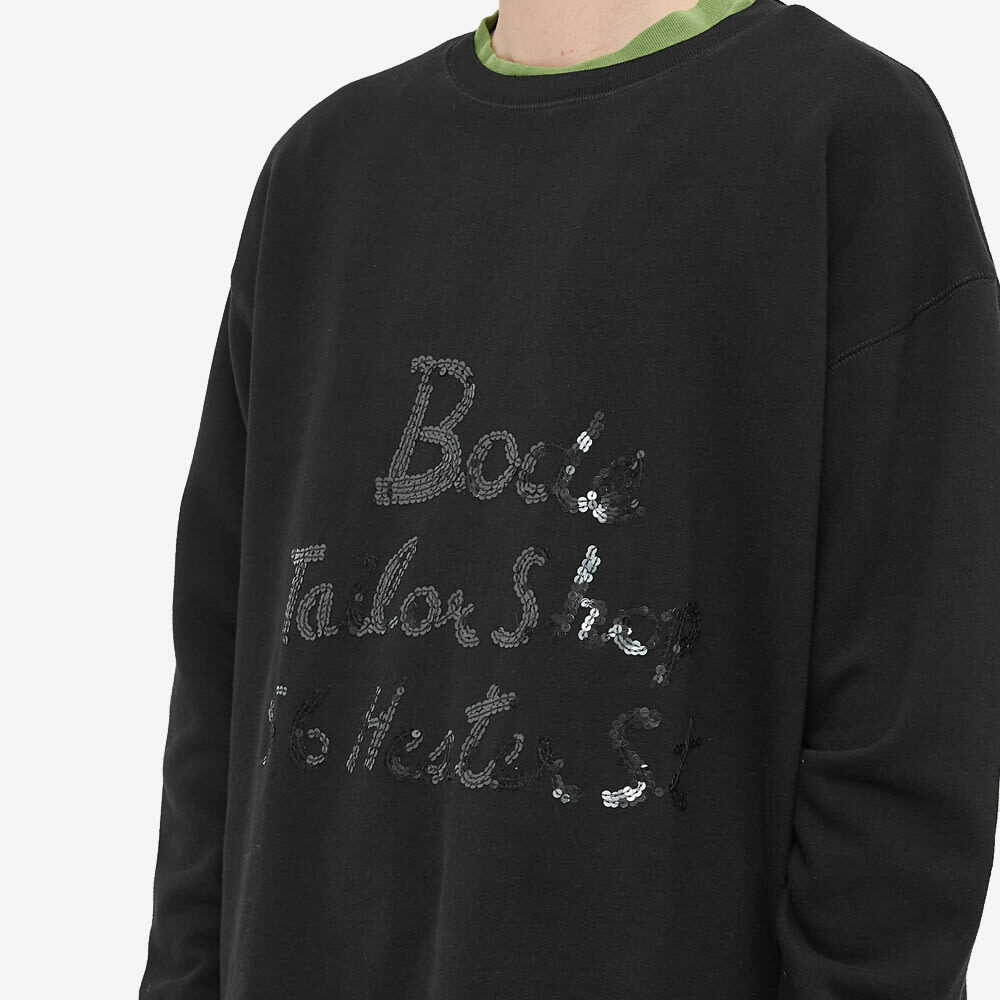 Bode Men's Tailor Shop Embroidered Crew Sweat in Black Bode