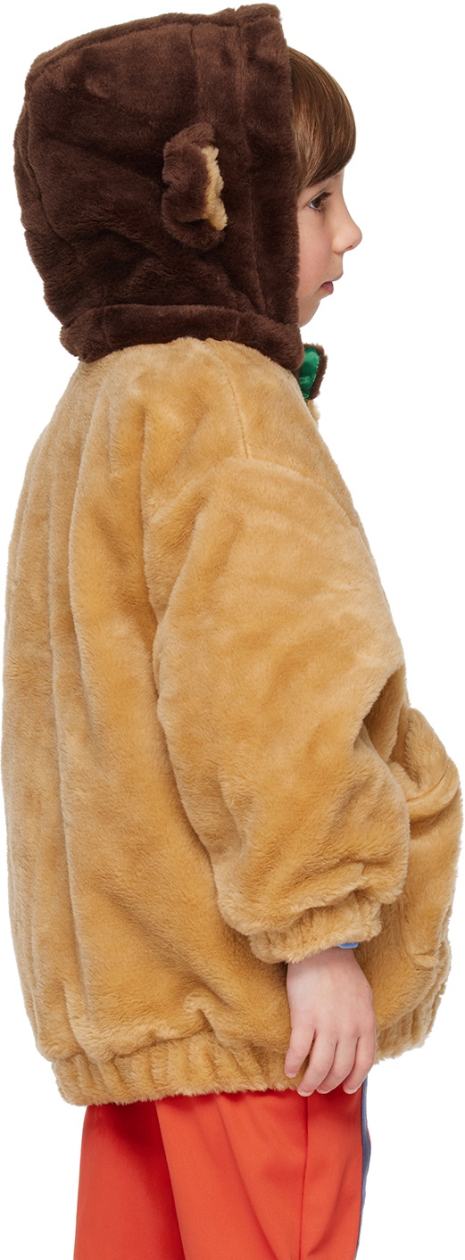 Mini Rodini Kids Beige 'Adored' Faux-Fur Jacket Mini Rodini