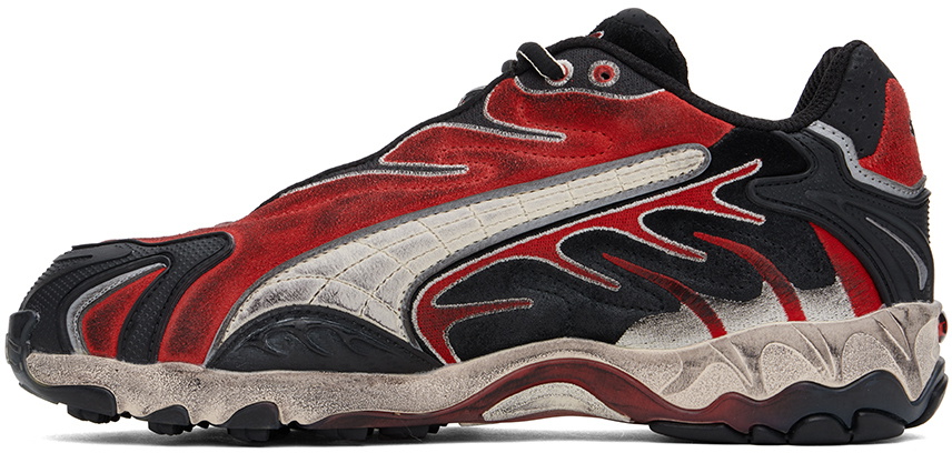PUMA Red & Black A$AP Rocky Edition Inhale Distressed Sneakers Puma
