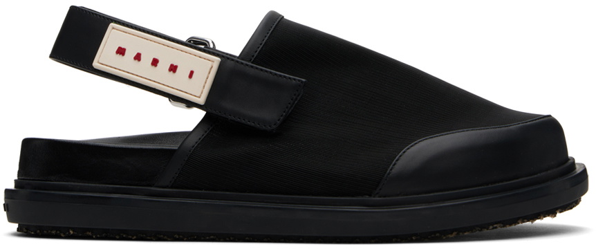 Marni Black Back Strap Mules Marni