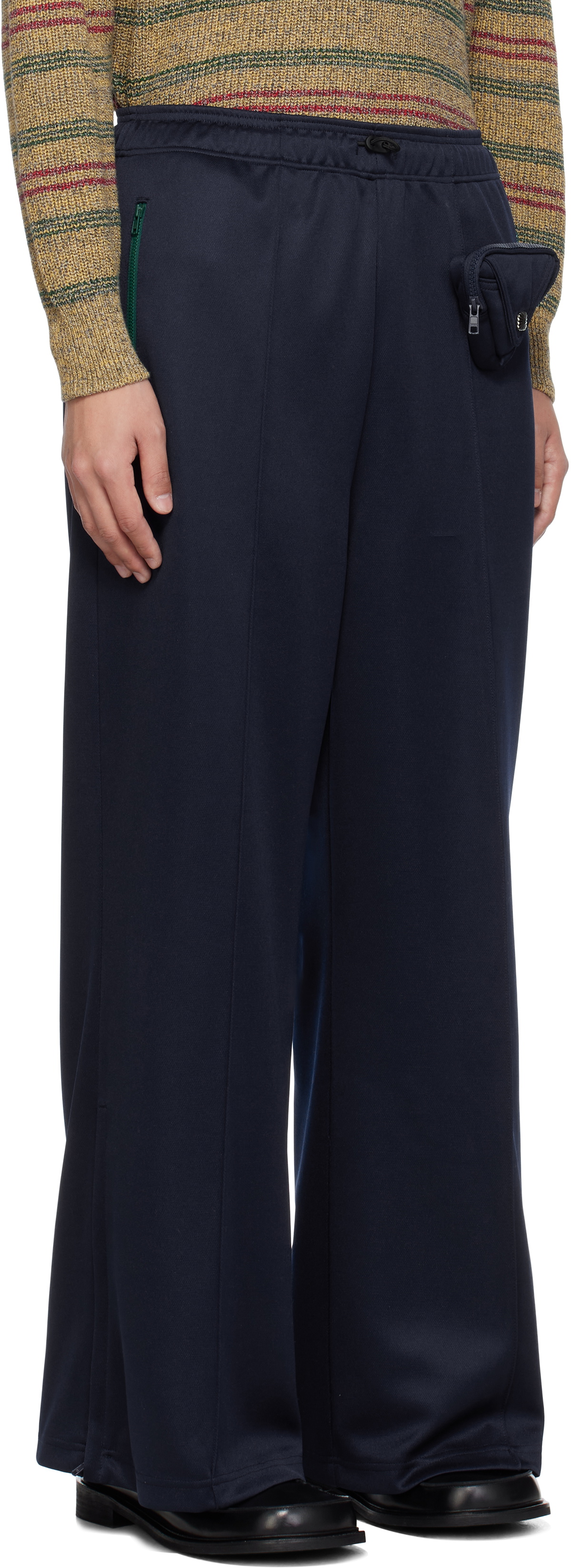 Toga Virilis Navy Polyester Track Pants Toga Virilis