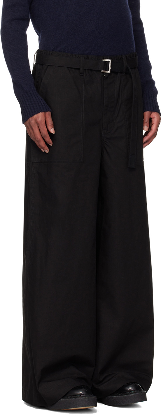 sacai Black Ripstop Trousers Sacai