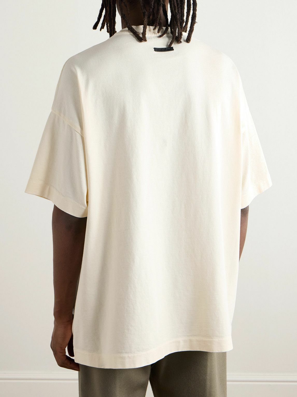 Fear of God - Oversized Logo-Print Cotton-Jersey T-Shirt - Neutrals ...