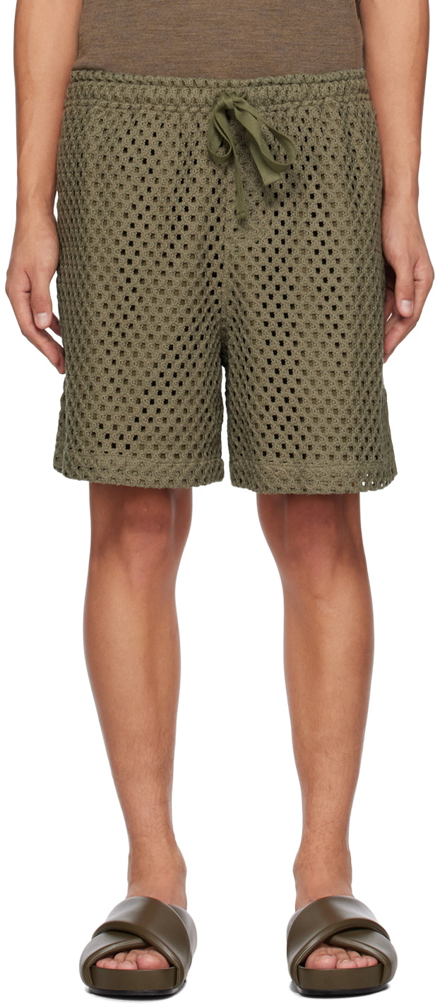 COMMAS Green Drawstring Shorts Commas