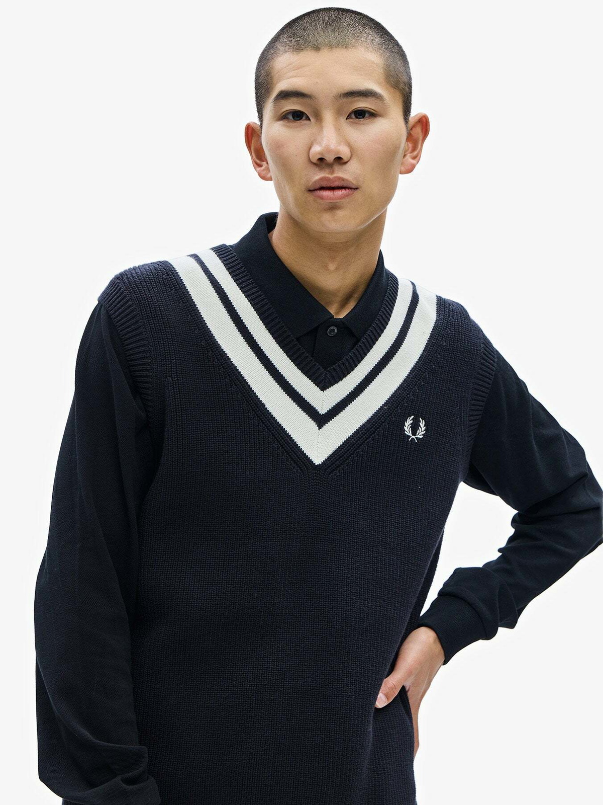 Fred Perry Vest Black Mens Fred Perry