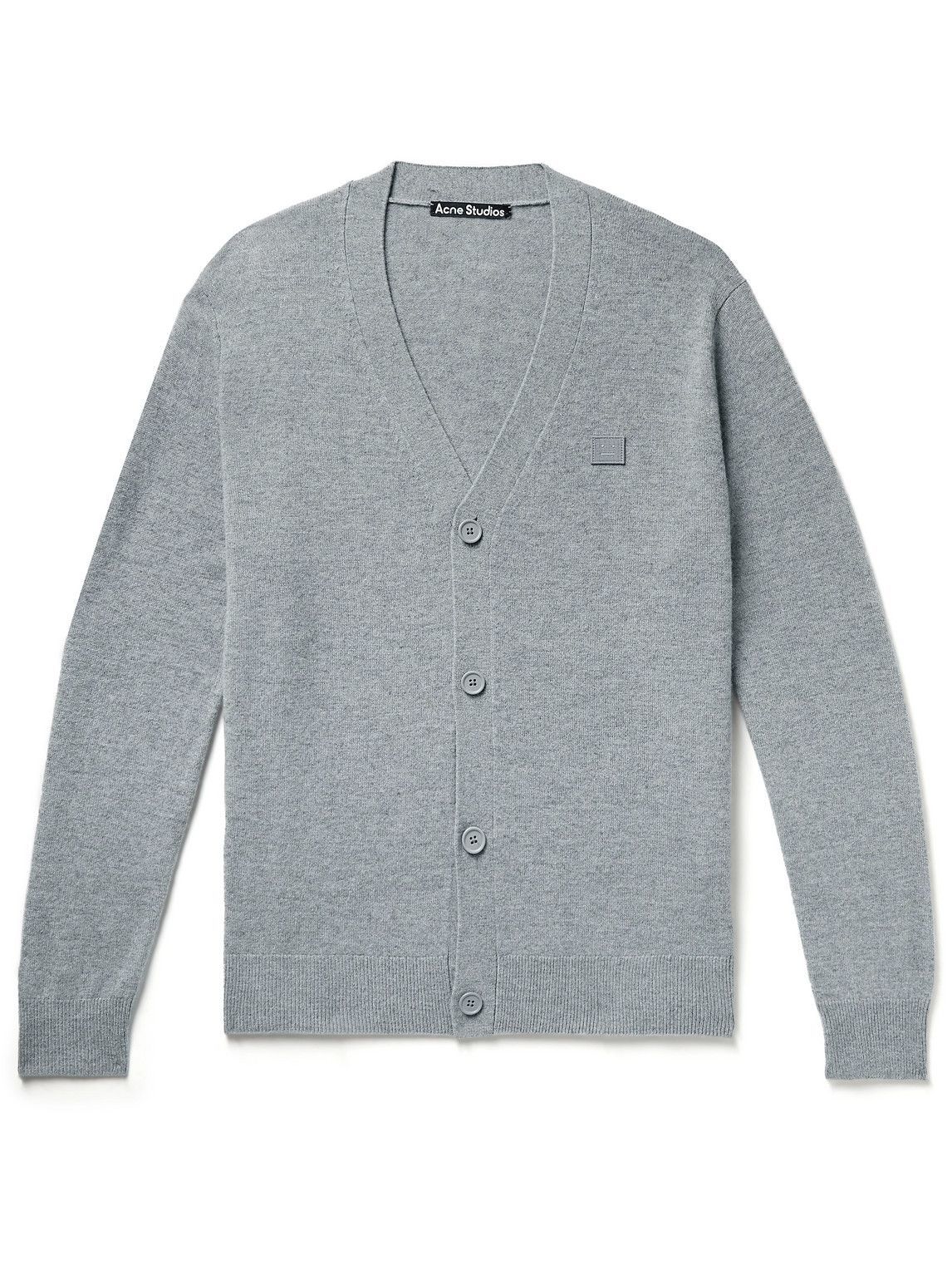 Acne Studios - Keve Logo-Appliquéd Wool Cardigan - Gray Acne Studios