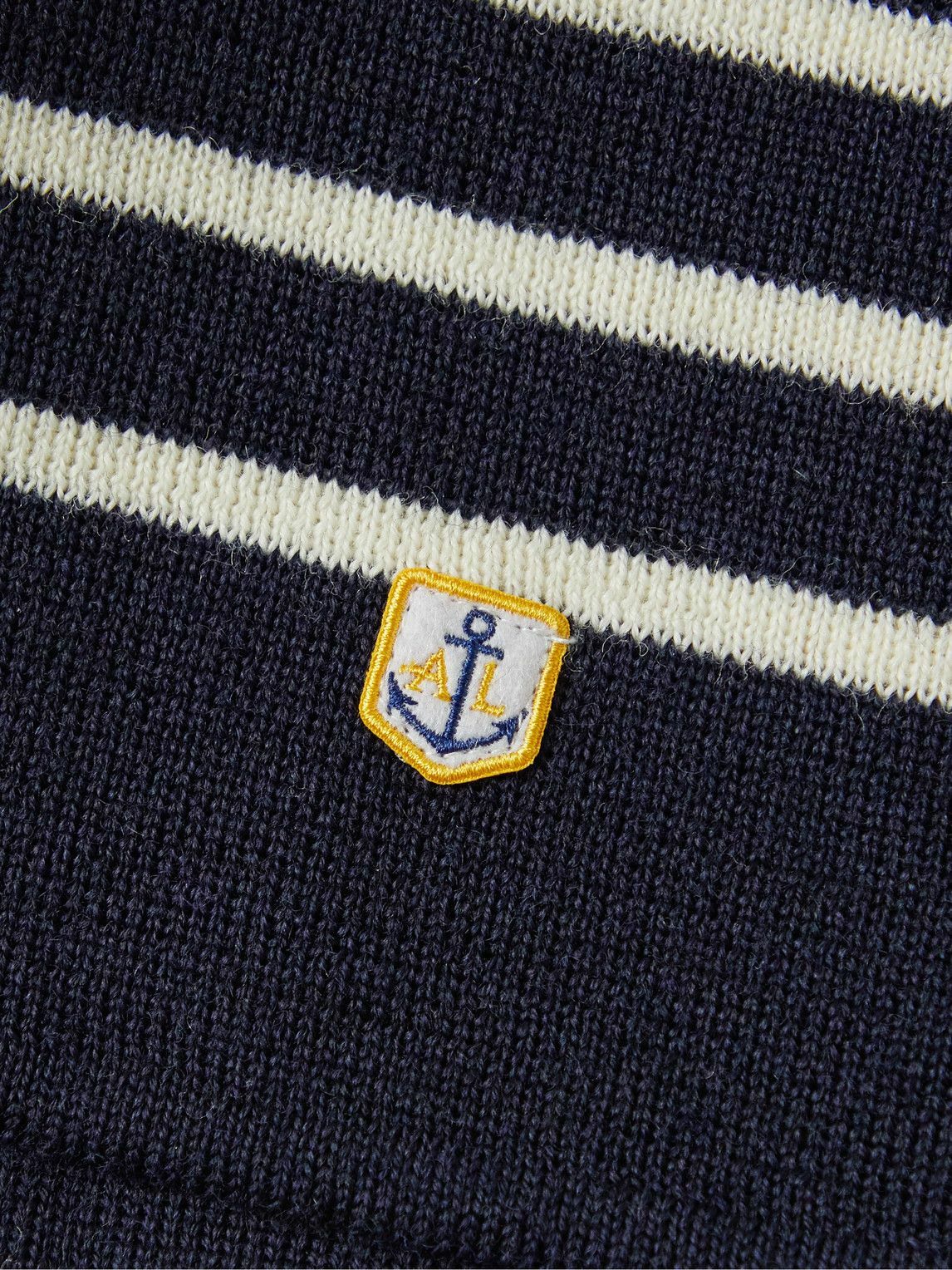 Armor Lux - Molène Logo-Appliquéd Striped Wool Sweater - Blue Armor Lux