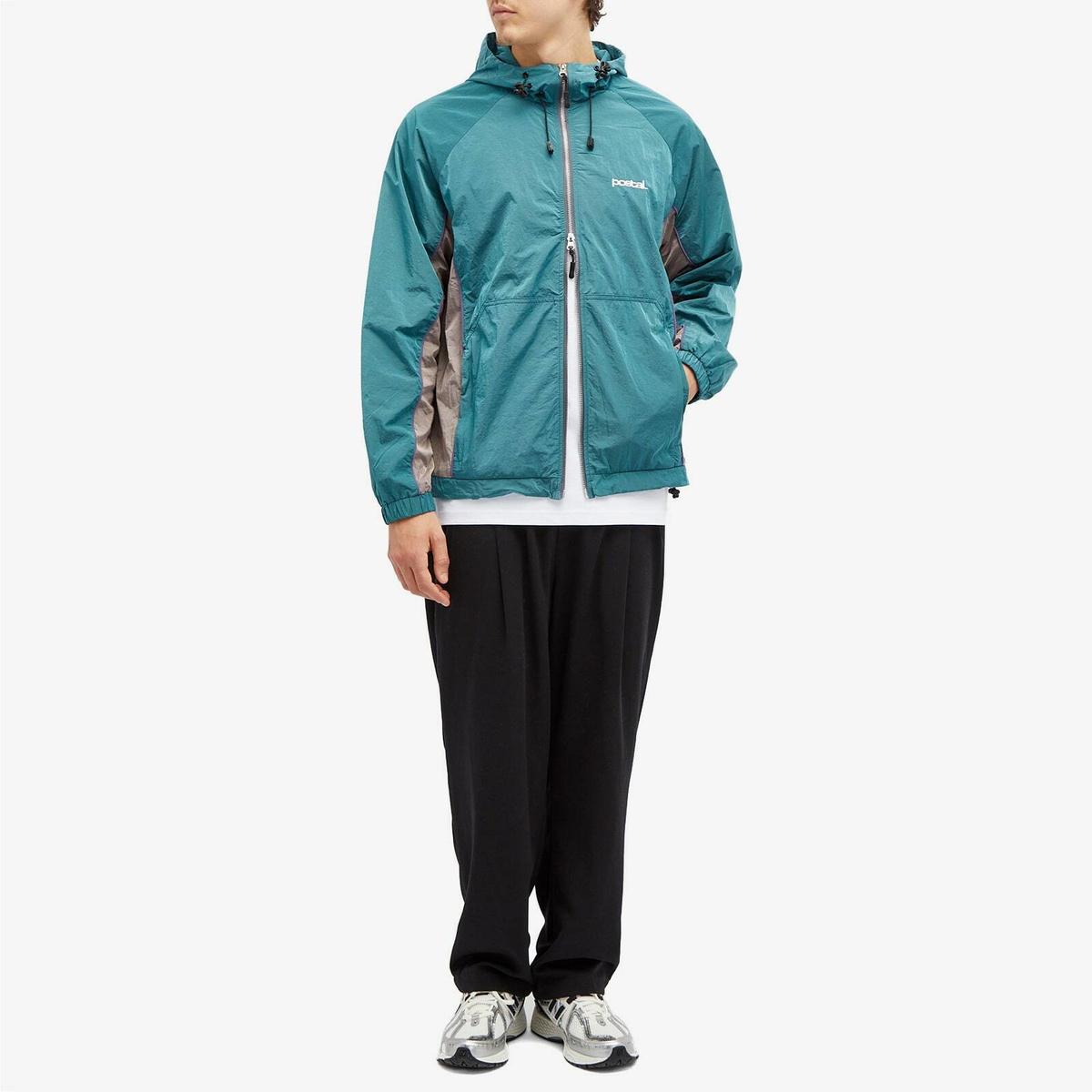 POSTAL Men's Nylon Metal Hooded Jacket in Green POSTAL