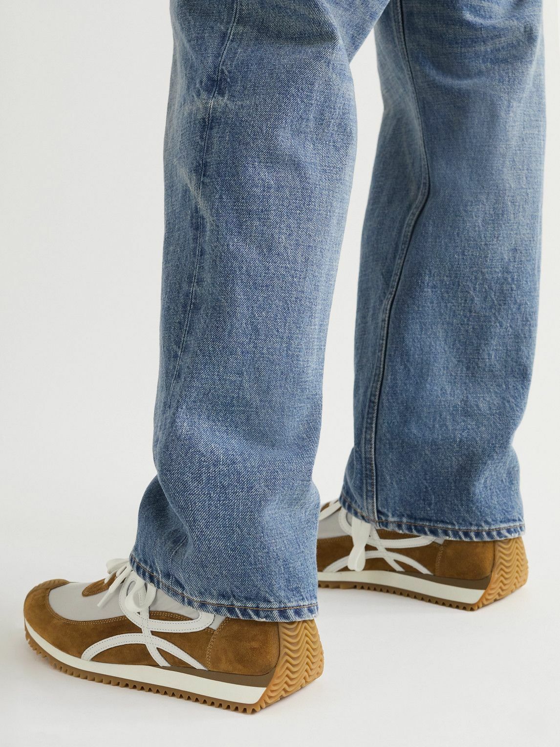 Loewe - Flow Runner Leather-Trimmed Suede and Nylon Sneakers - Brown Loewe