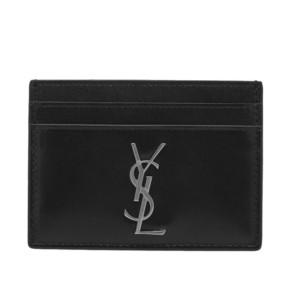 Saint Laurent East West YSL Metal Logo Card Holder Saint Laurent