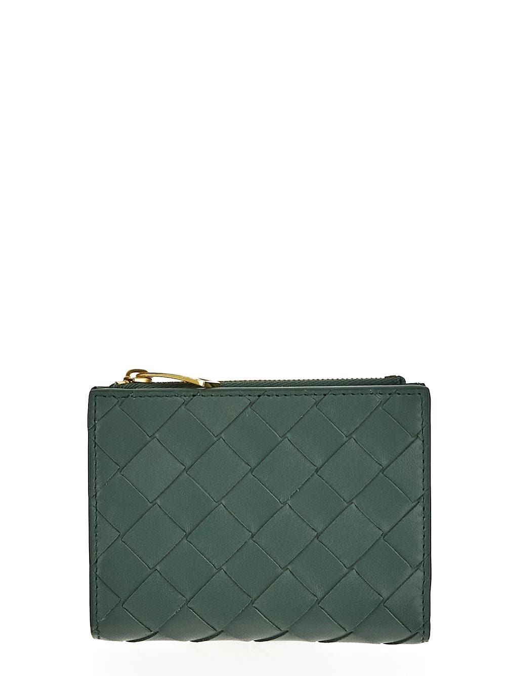 Bottega Veneta Small Intrecciato Bi Fold Zip Wallet Bottega Veneta