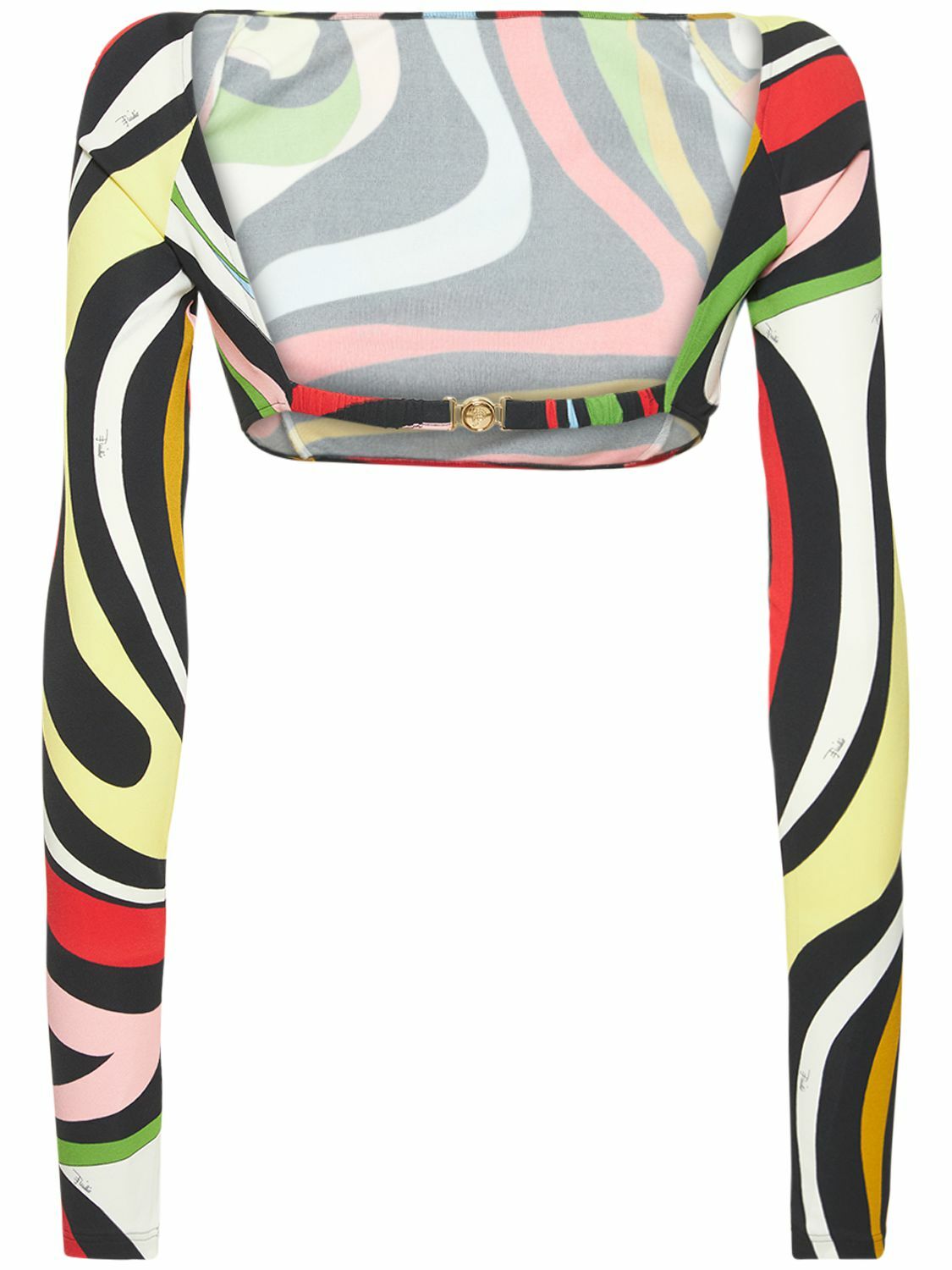PUCCI Jersey Marmo Print Crop Top Emilio Pucci