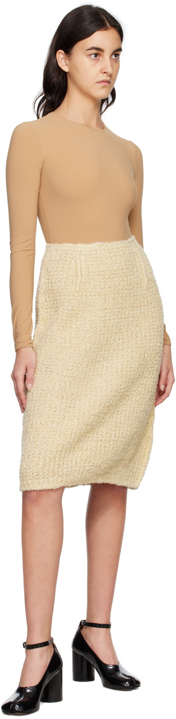 Maison Margiela Off-White Bouclé Midi Skirt Maison Margiela