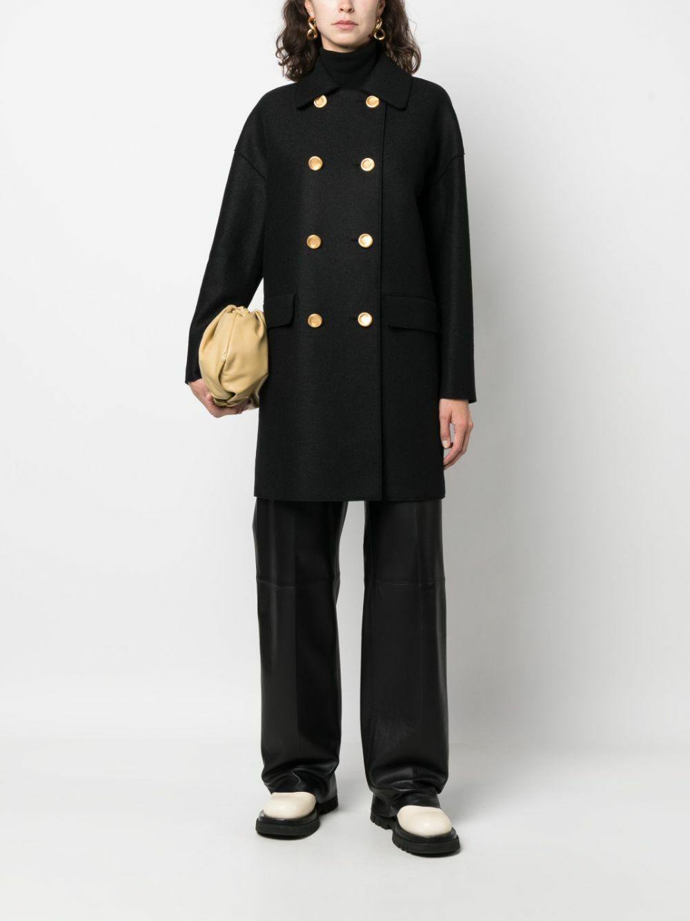 HARRIS WHARF LONDON - Double-breasted Wool Coat Harris Wharf London