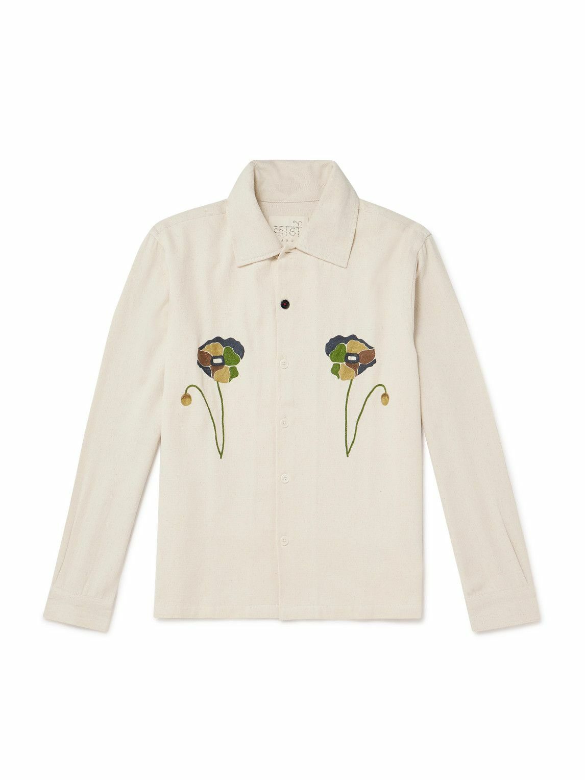Kardo - Martin Embroidered Cotton-Twill Shirt - Neutrals Kardo