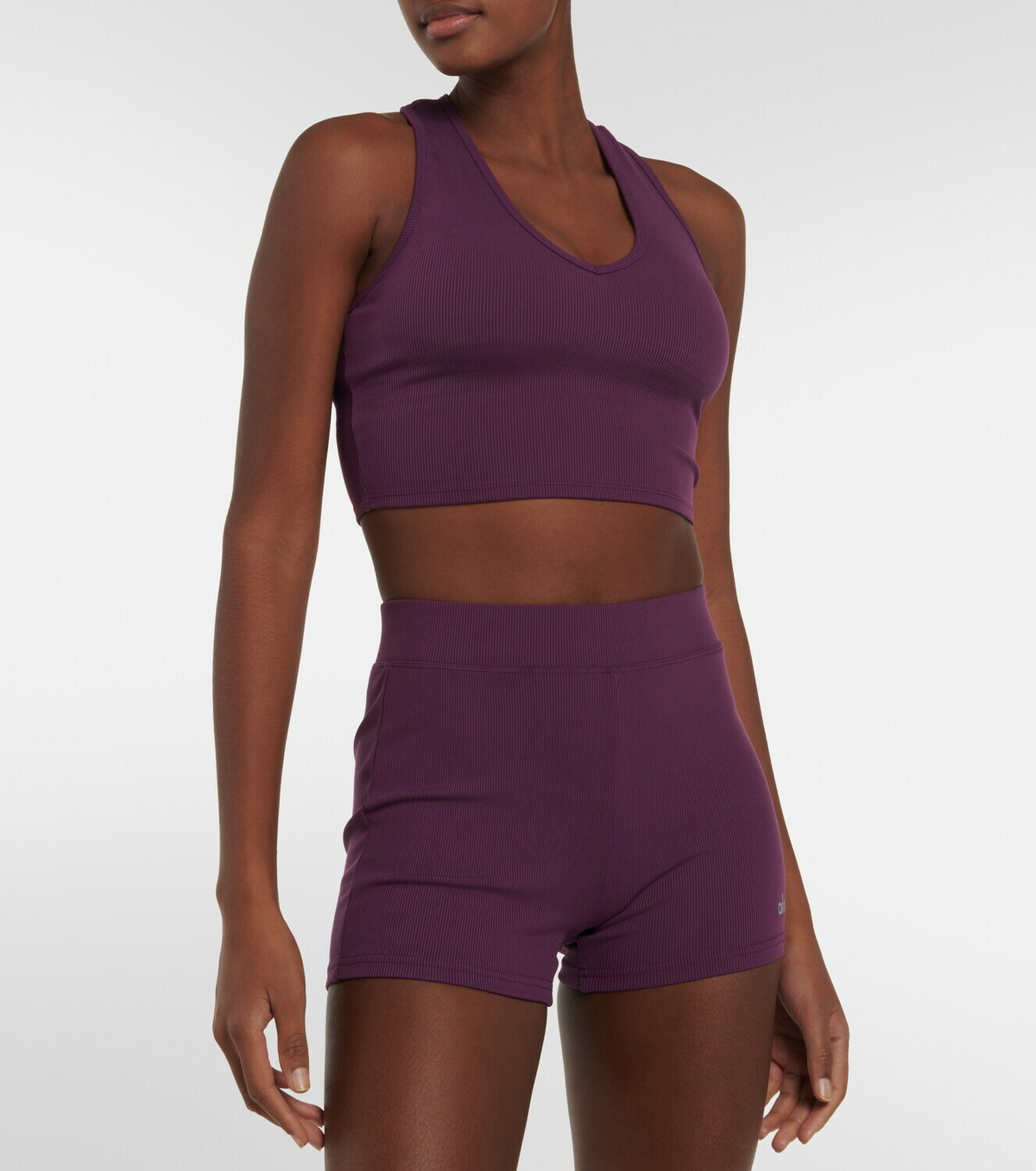 Alo Yoga Goddess ribbed-knit high-rise shorts Alo Yoga