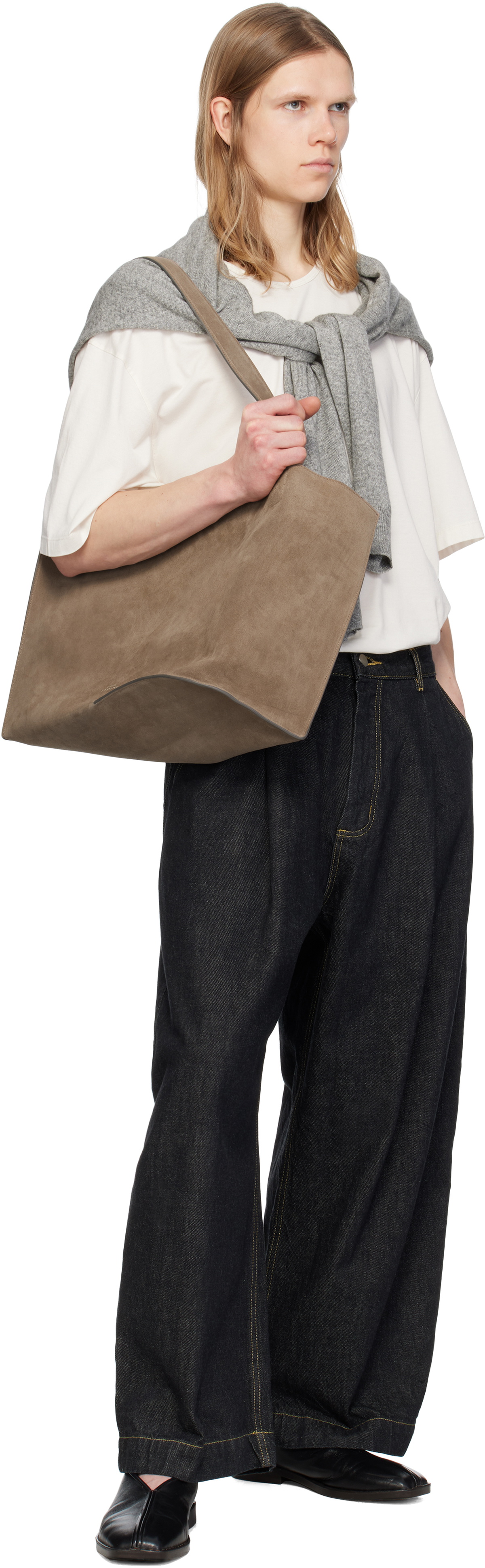 Studio Nicholson Taupe Doublet Suede Tote Studio Nicholson