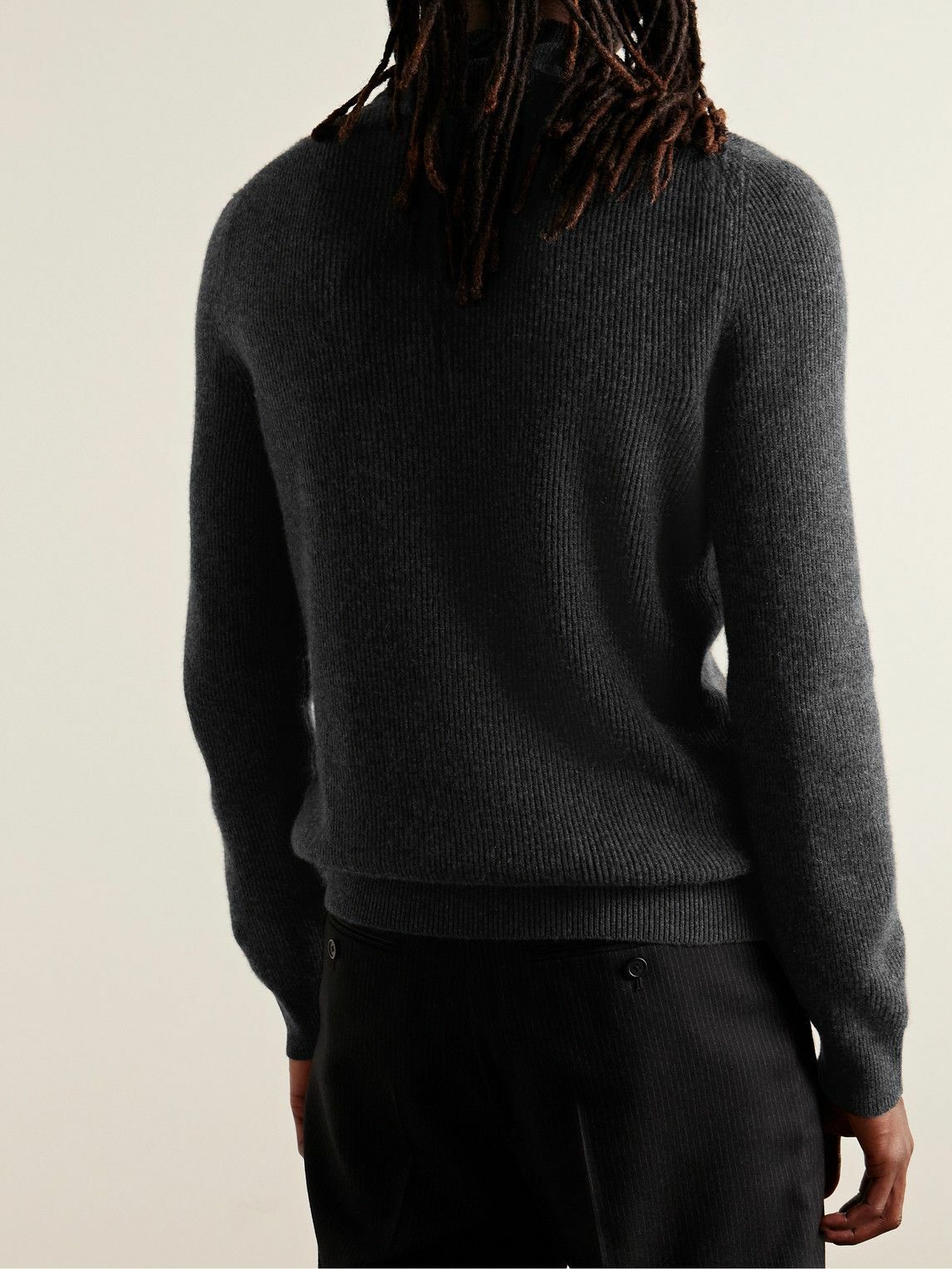 PIACENZA 1733 - Slim-Fit Ribbed Cashmere Polo Shirt - Gray Piacenza ...