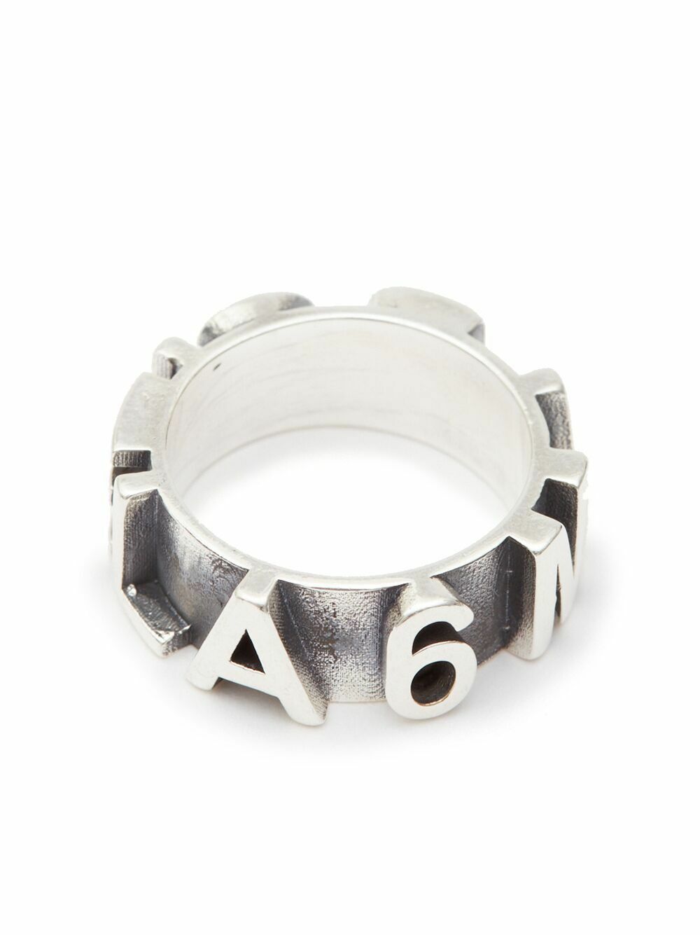 MM6 Maison Margiela Logo-Embossed Band Ring MM6 Maison Margiela