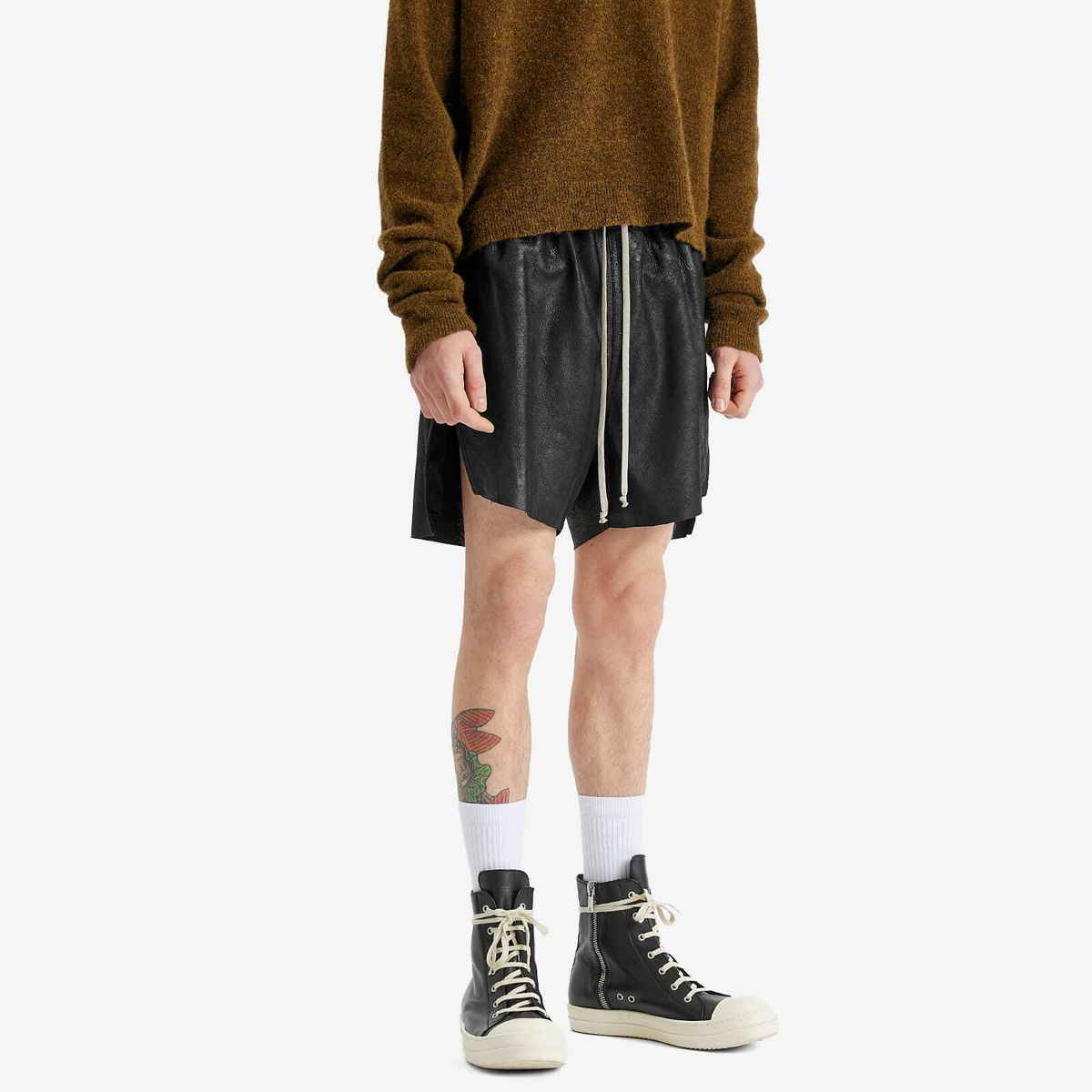 Rick Owens Men's Cotton Canvas Boxers in Black Rick Owens