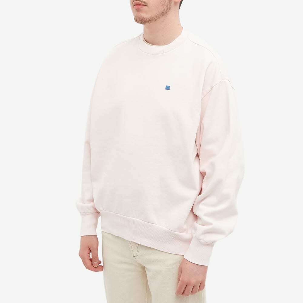 Acne Studios Men's Fiah Fade Face Crew Sweat in Pastel Pink Acne Studios