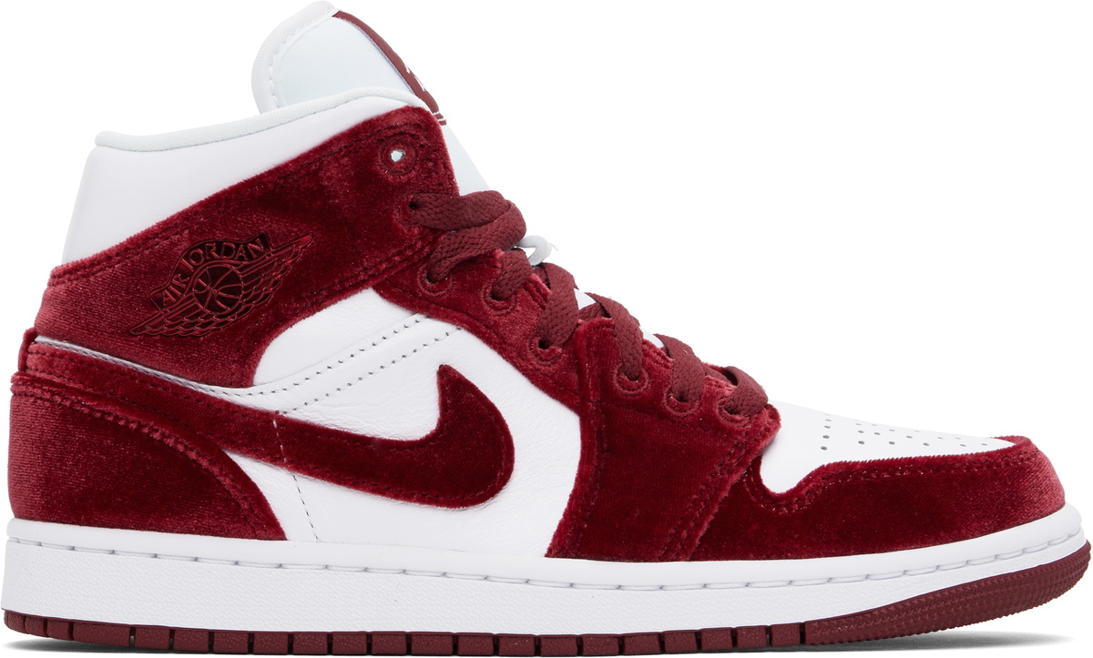 Nike Jordan Red & White Air Jordan 1 Mid Sneakers Nike Jordan Brand