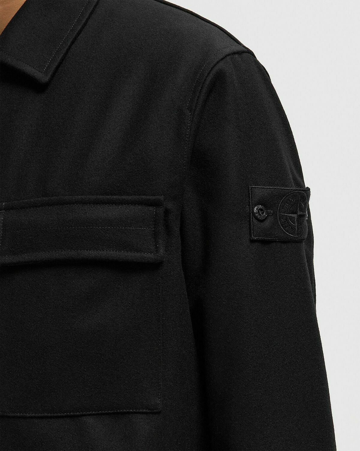 Stone Island SHIRTS Black Mens Overshirt Stone Island