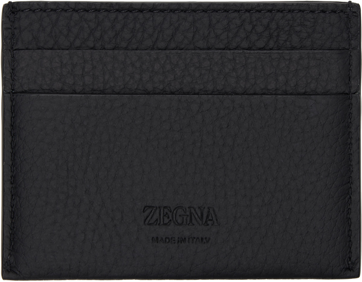 ZEGNA Black Leather Card Holder Zegna