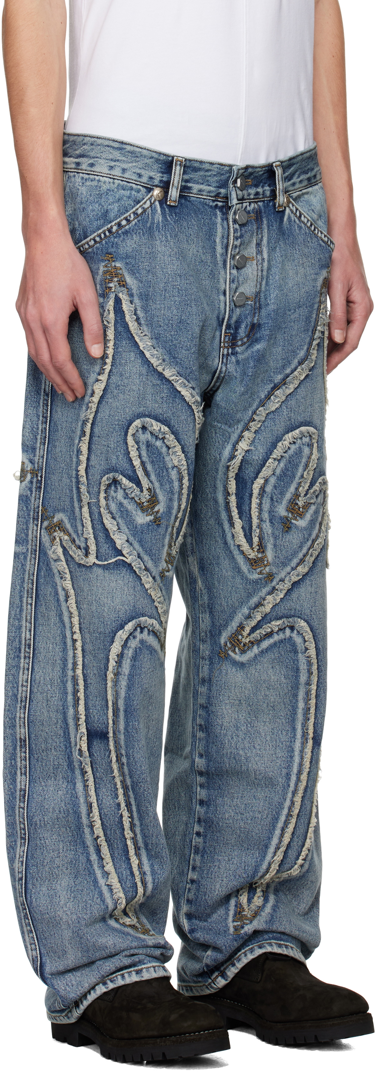 Thug Club Blue Laser-Cut Jeans Thug Club Thug Club Blue Laser-Cut Jeans Thug Club