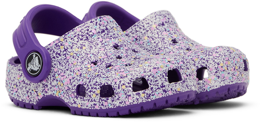 Crocs Baby Purple Classic Glitter Clogs Crocs