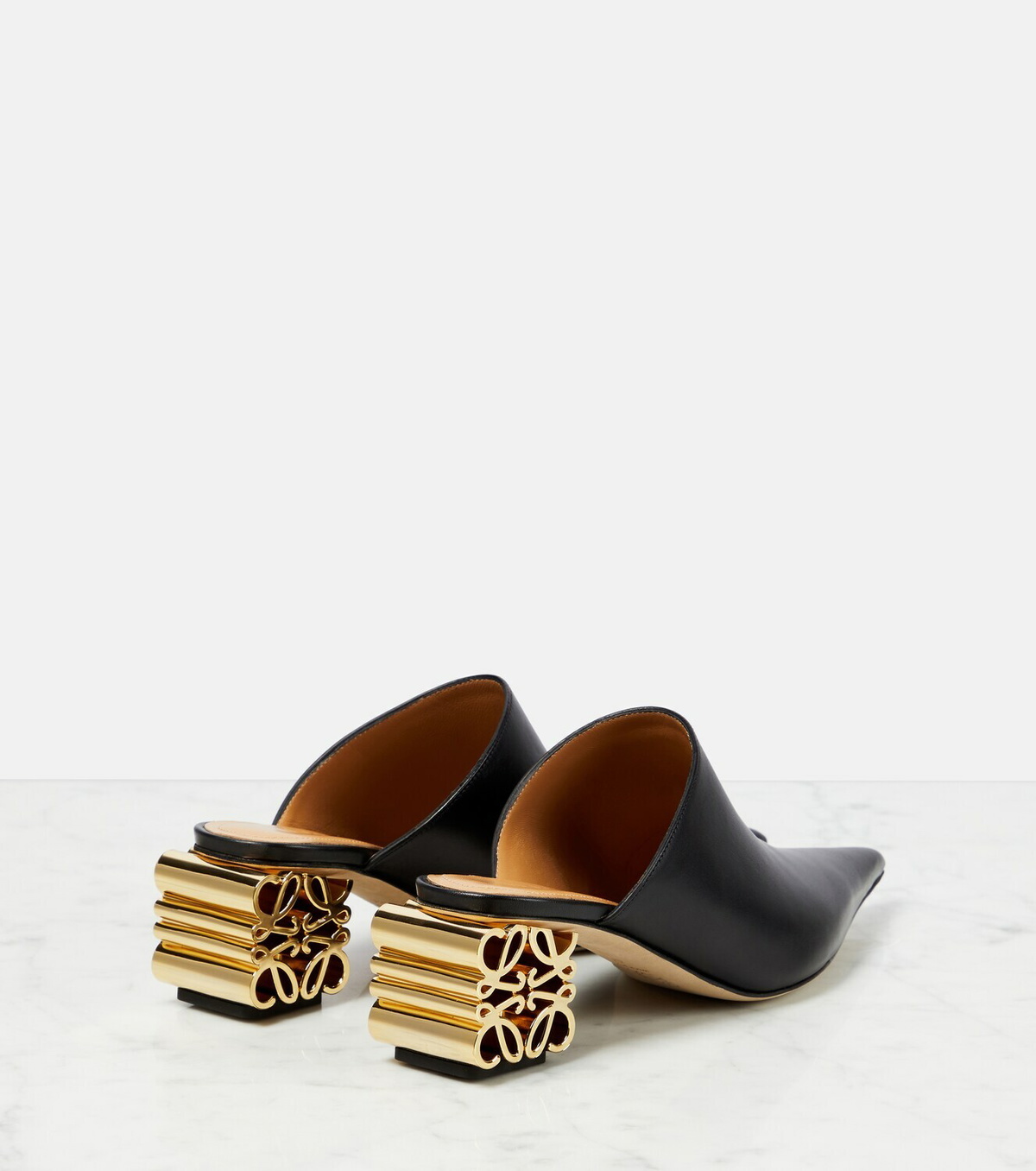 Loewe - Embellished leather mules Loewe