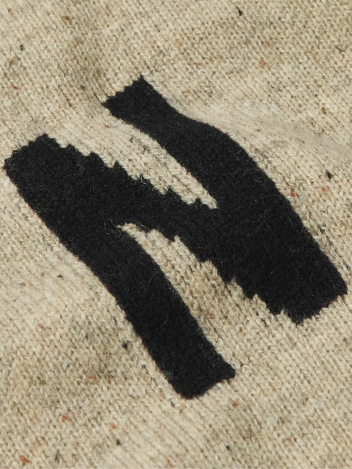 Norse Projects - Kasper Logo-Intarsia Donegal Wool Cardigan - Neutrals ...