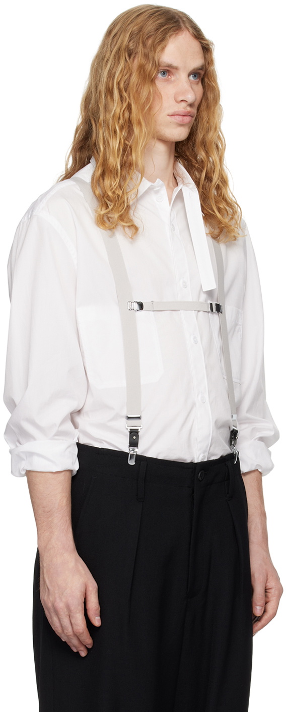 YOHJI YAMAMOTO Off-White Operon 2Way Suspenders Yohji Yamamoto