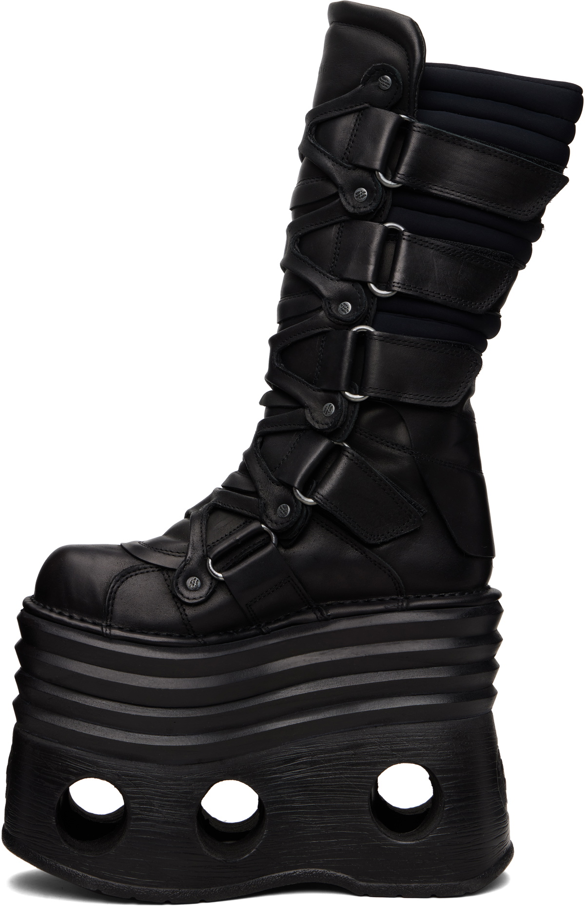 VETEMENTS Black New Rock Edition Platform Tower Boots Vetements