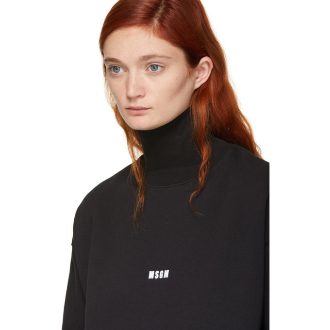 MSGM Black Mini Logo Turtleneck MSGM