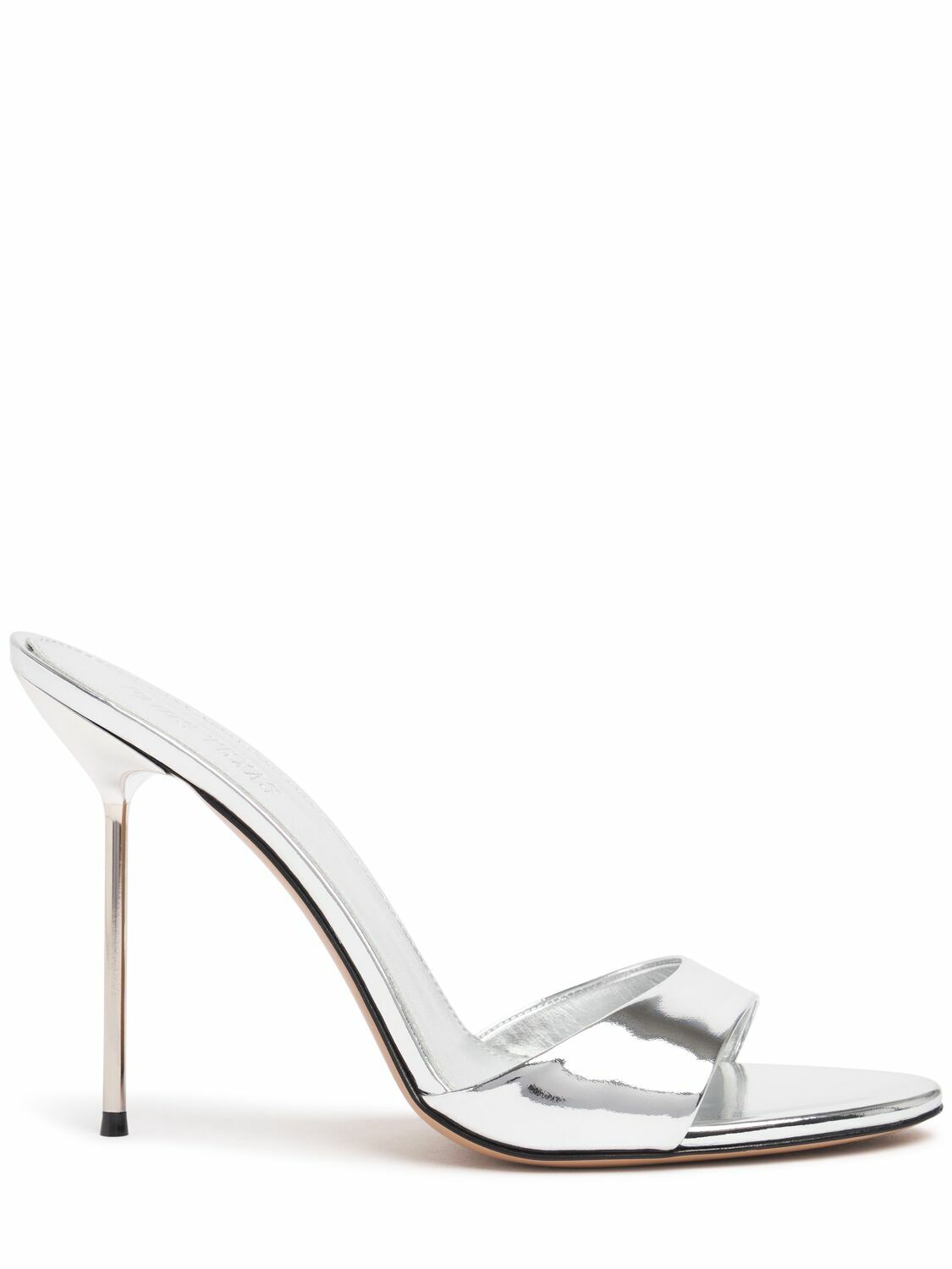 PARIS TEXAS 105mm Lidia Mirror Leather Mules Paris Texas