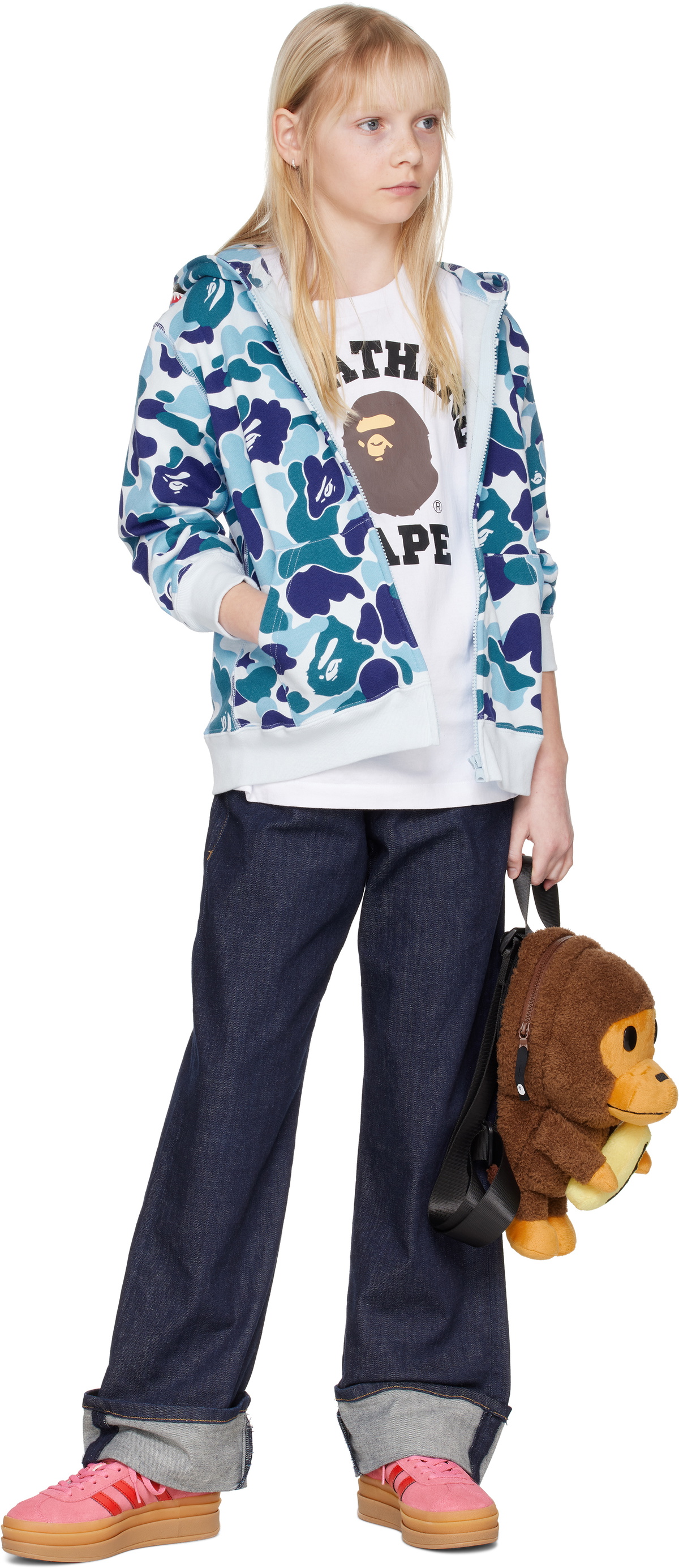 BAPE Kids Brown Baby Milo Banana Plush Doll Backpack A Bathing Ape