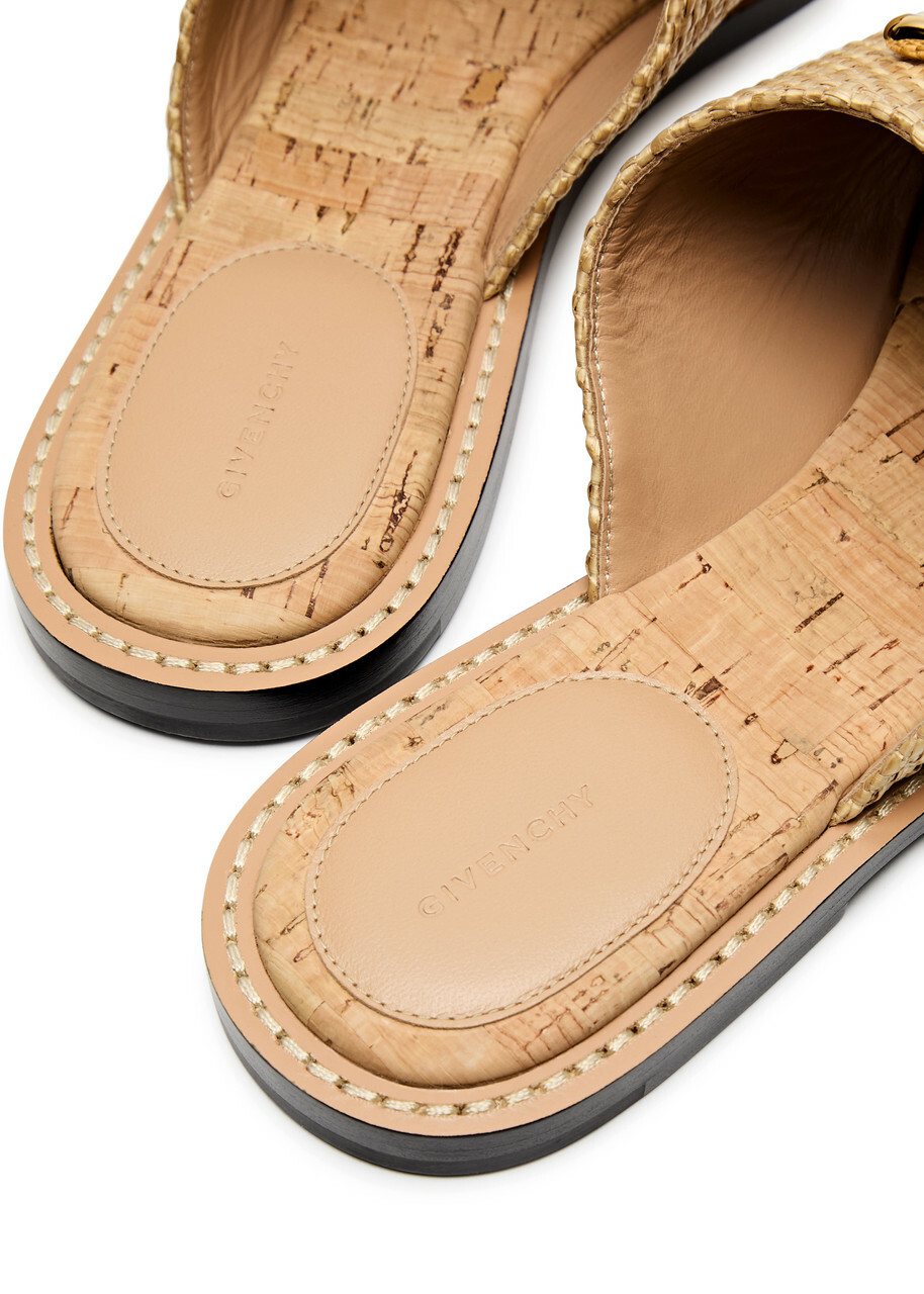 Givenchy 4G Liquid Raffia Sliders Natural Givenchy