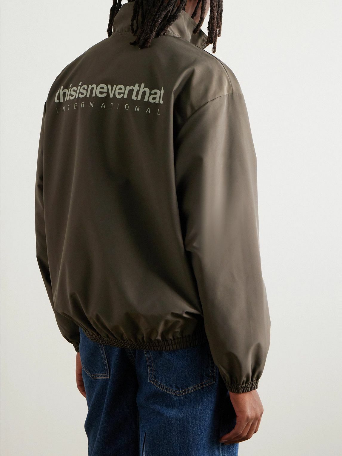thisisneverthat - Team Logo-Print Shell Jacket - Brown thisisneverthat