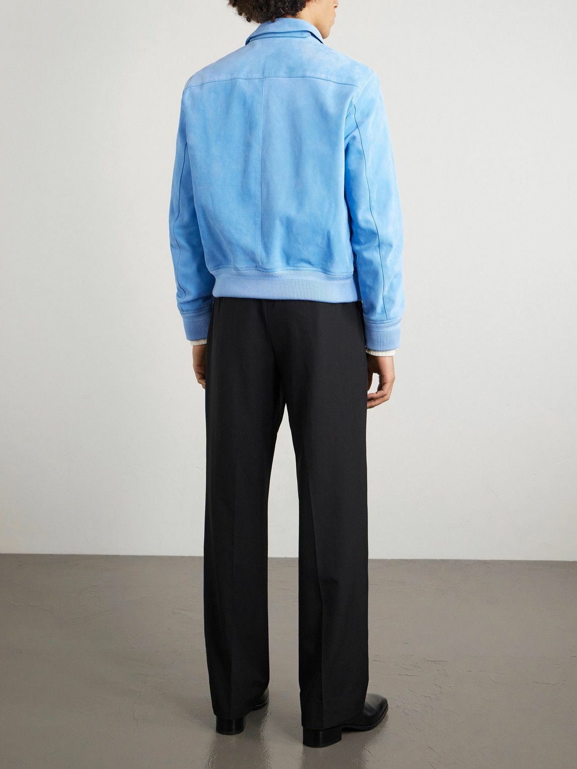 TOM FORD - Suede Bomber Jacket - Blue TOM FORD