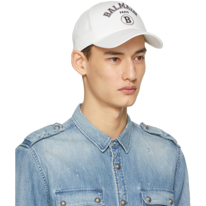 Balmain White Logo Cap Balmain