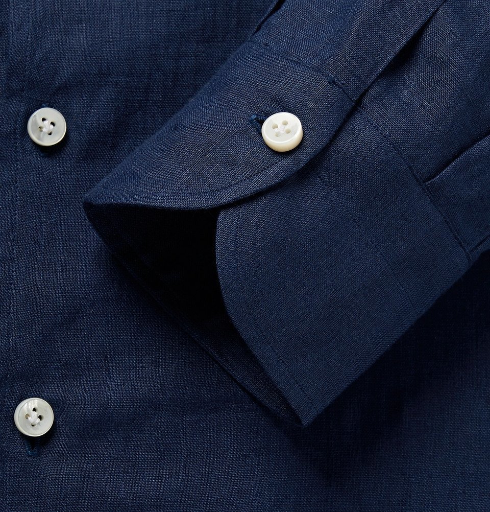 Rubinacci - Linen Shirt - Navy Rubinacci