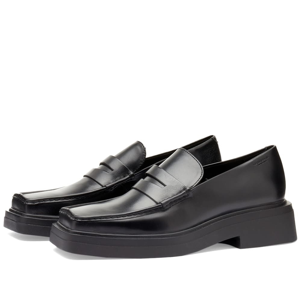 Vagabond Women's Eyra Square Toe Loafer Shoe in Black Vagabond