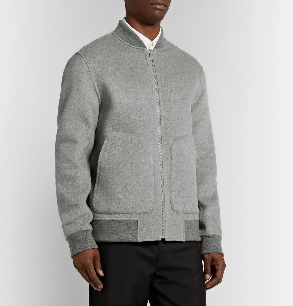 Theory - Jorge Reversible Cashmere Bomber Jacket - Gray Theory