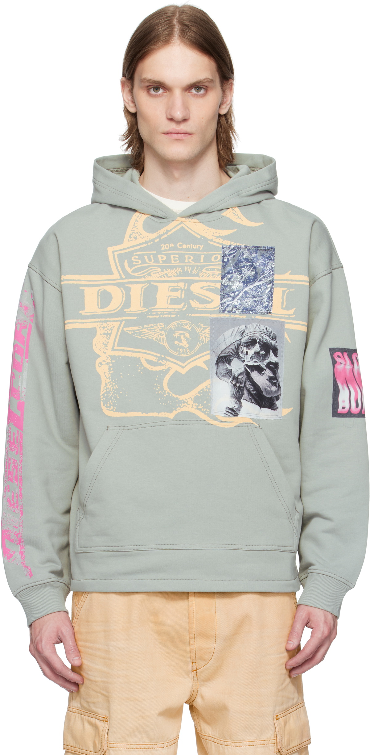 Diesel Gray S-Baxt-Hood-R1 Hoodie Diesel